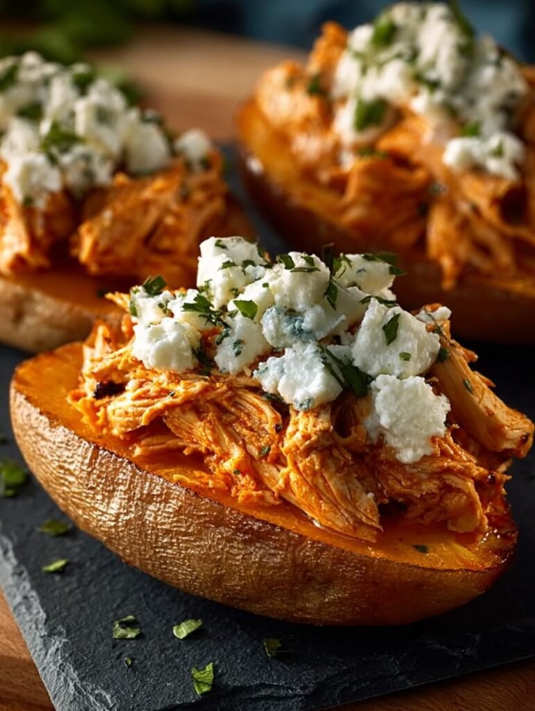 Irresistible Slow Cooker Buffalo Chicken Sweet Potatoes – Quizsavor